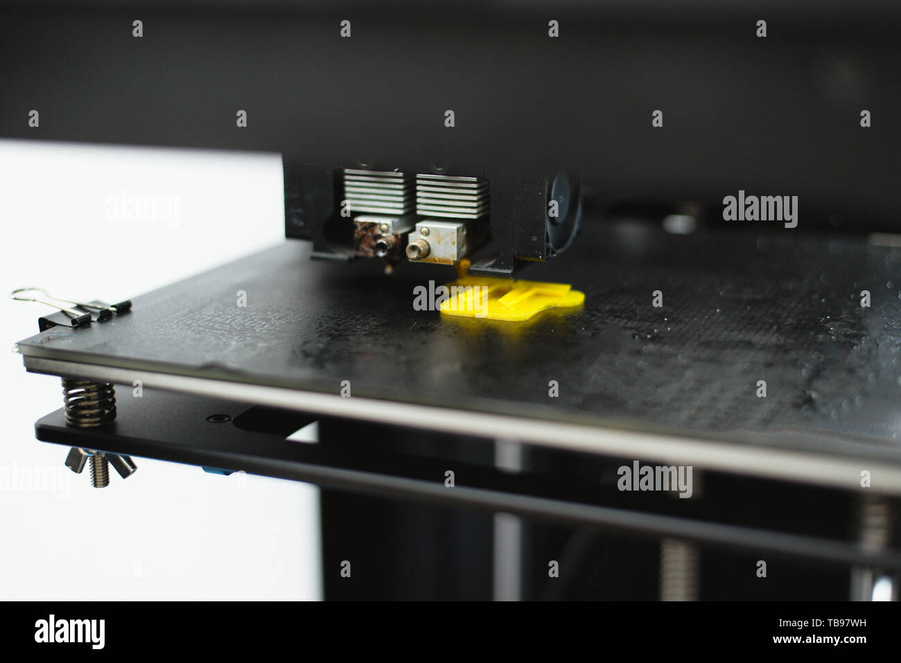 Process of printing physical plastic model on automatic 3d printer ...