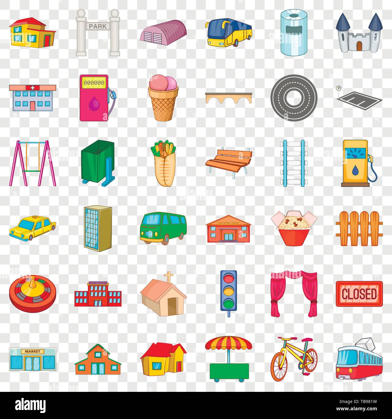 Architecture icons set, cartoon style Stock Vector Image & Art - Alamy