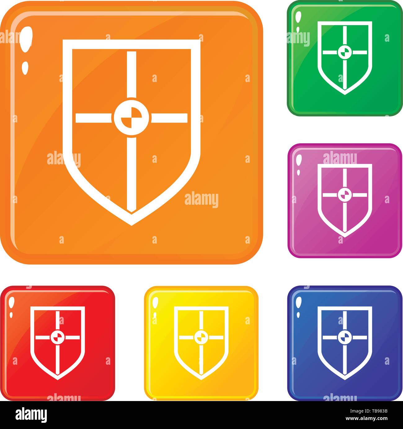 Shield for fight icons set vector color Stock Vector Image & Art - Alamy