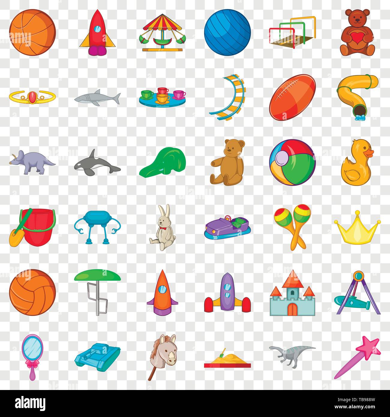 Children toy icons set, cartoon style Stock Vector Image & Art - Alamy