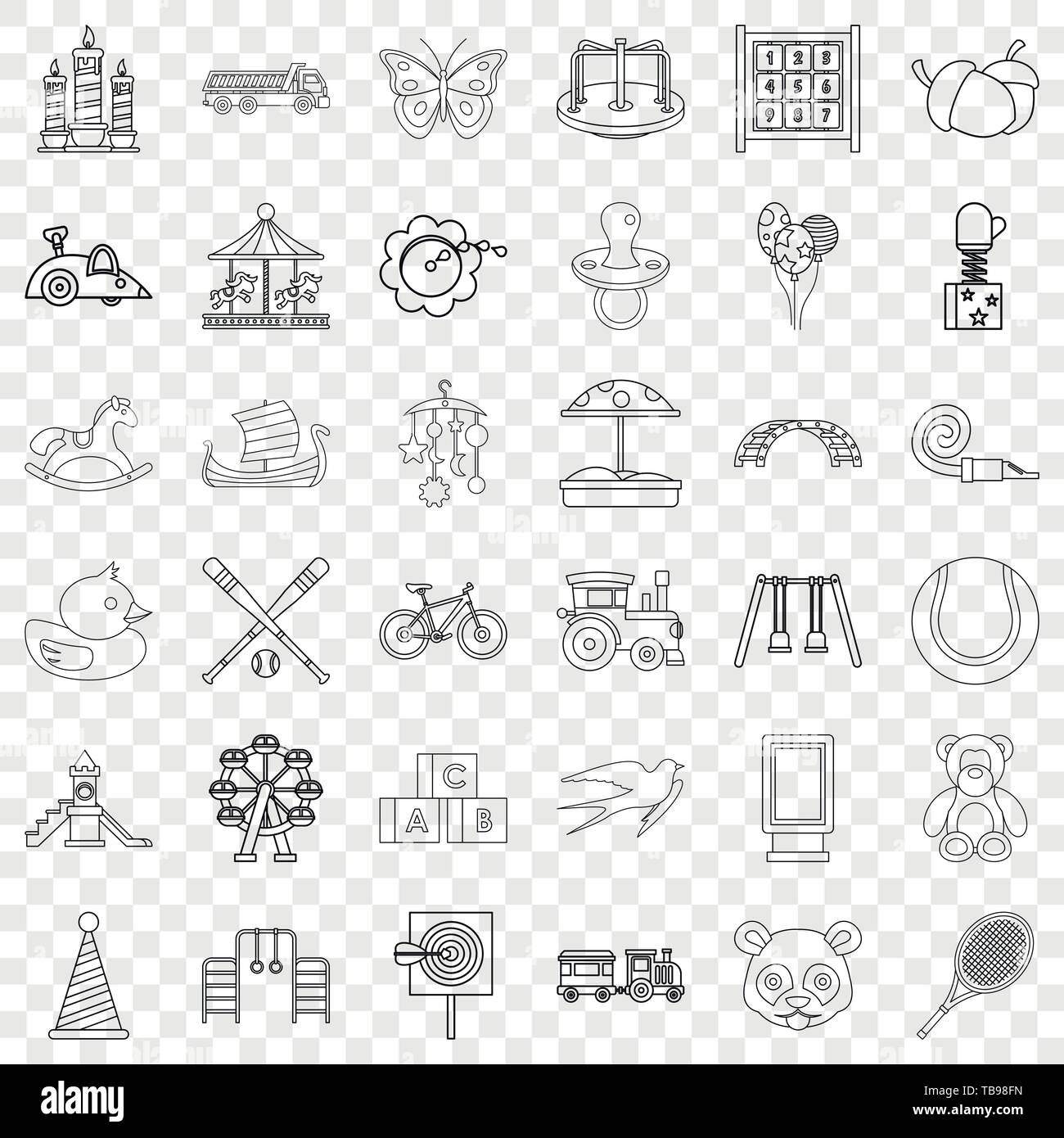 Children icons set, outline style Stock Vector Image & Art - Alamy