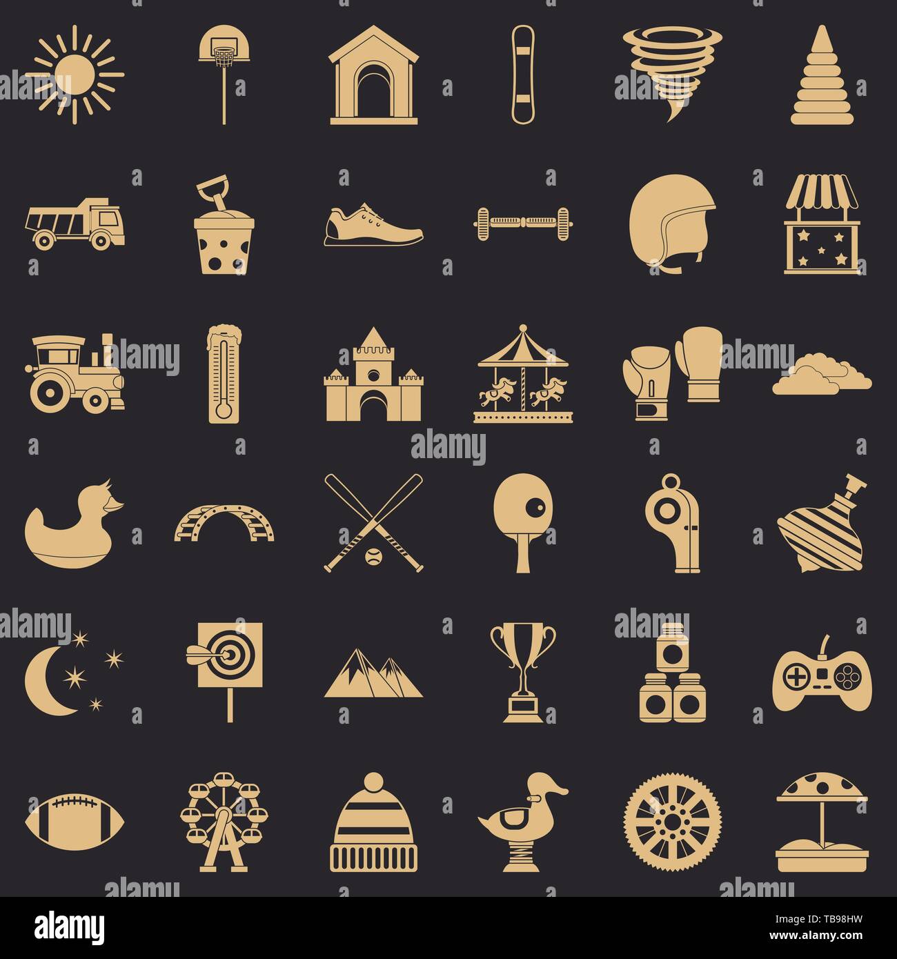 Playground icons set, simple style Stock Vector Image & Art - Alamy