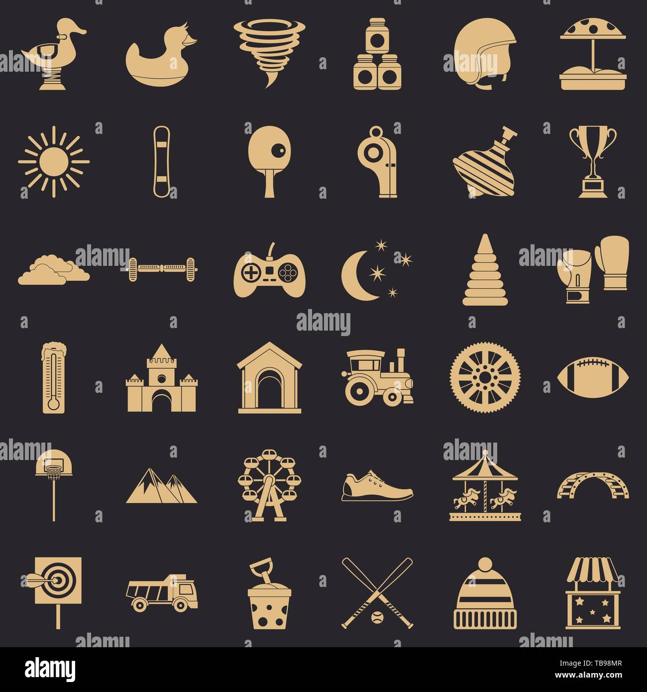 Preschool icons set, simple style Stock Vector Image & Art - Alamy