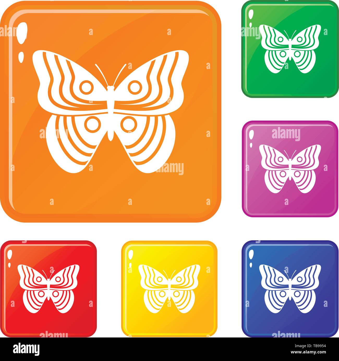Stripped butterfly icons set vector color Stock Vector Image & Art - Alamy