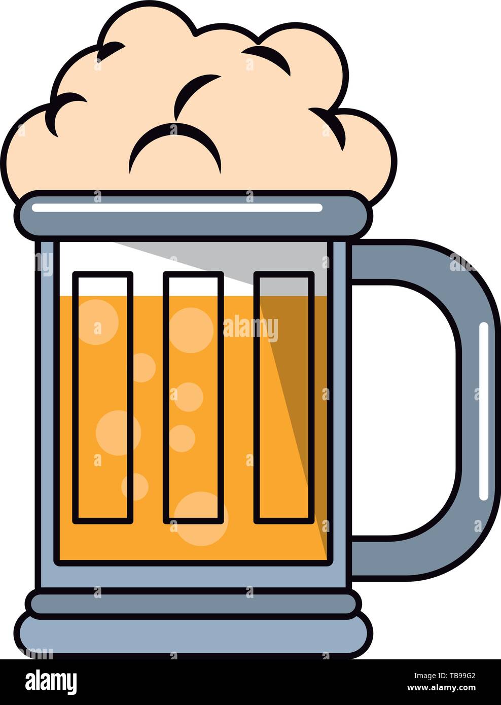 Beer glass cup alcoholic drink isolated cartoon Stock Vector Image ...