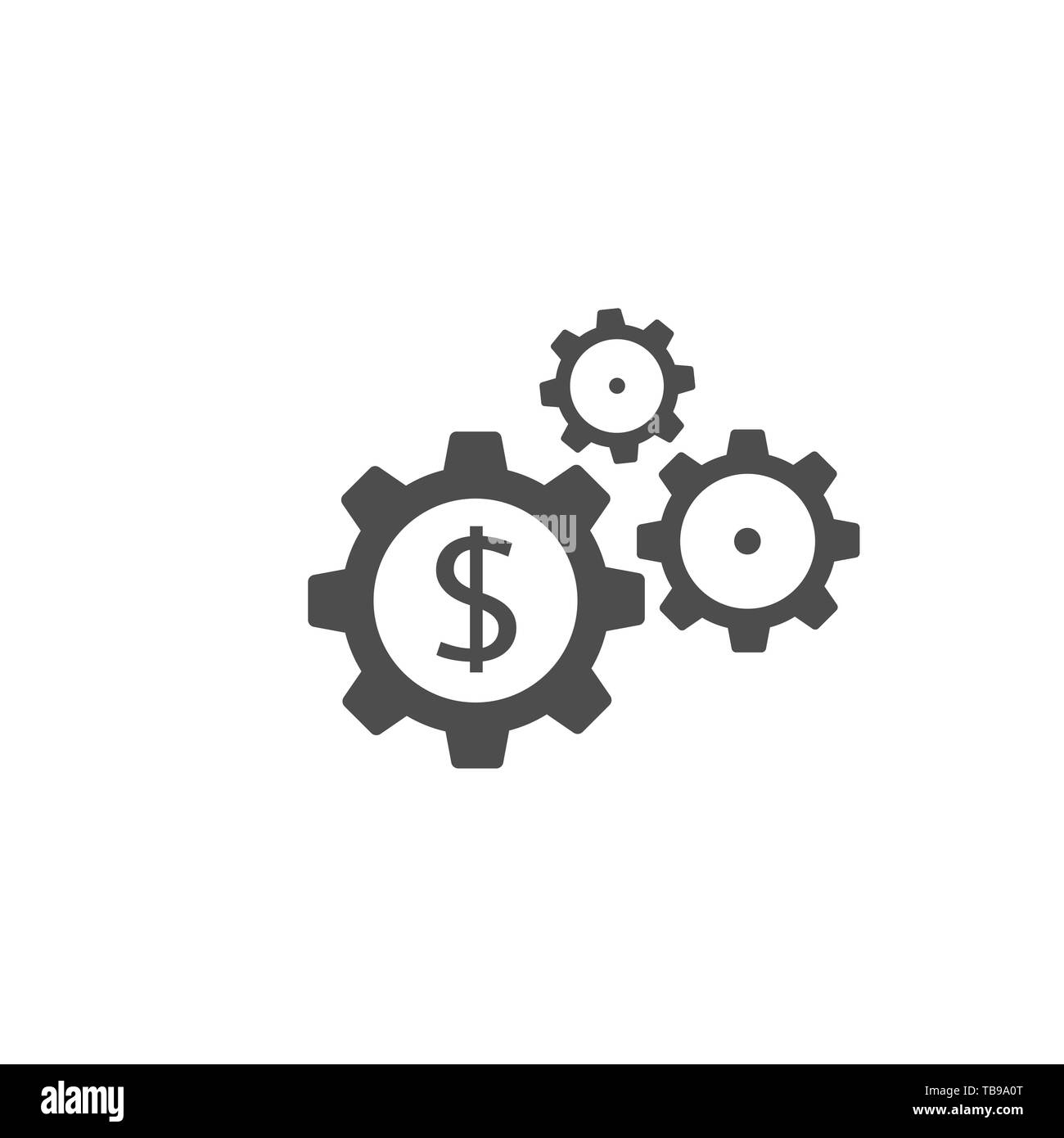Gears with dollar icon isolated. Vector illustration Stock Vector Image ...