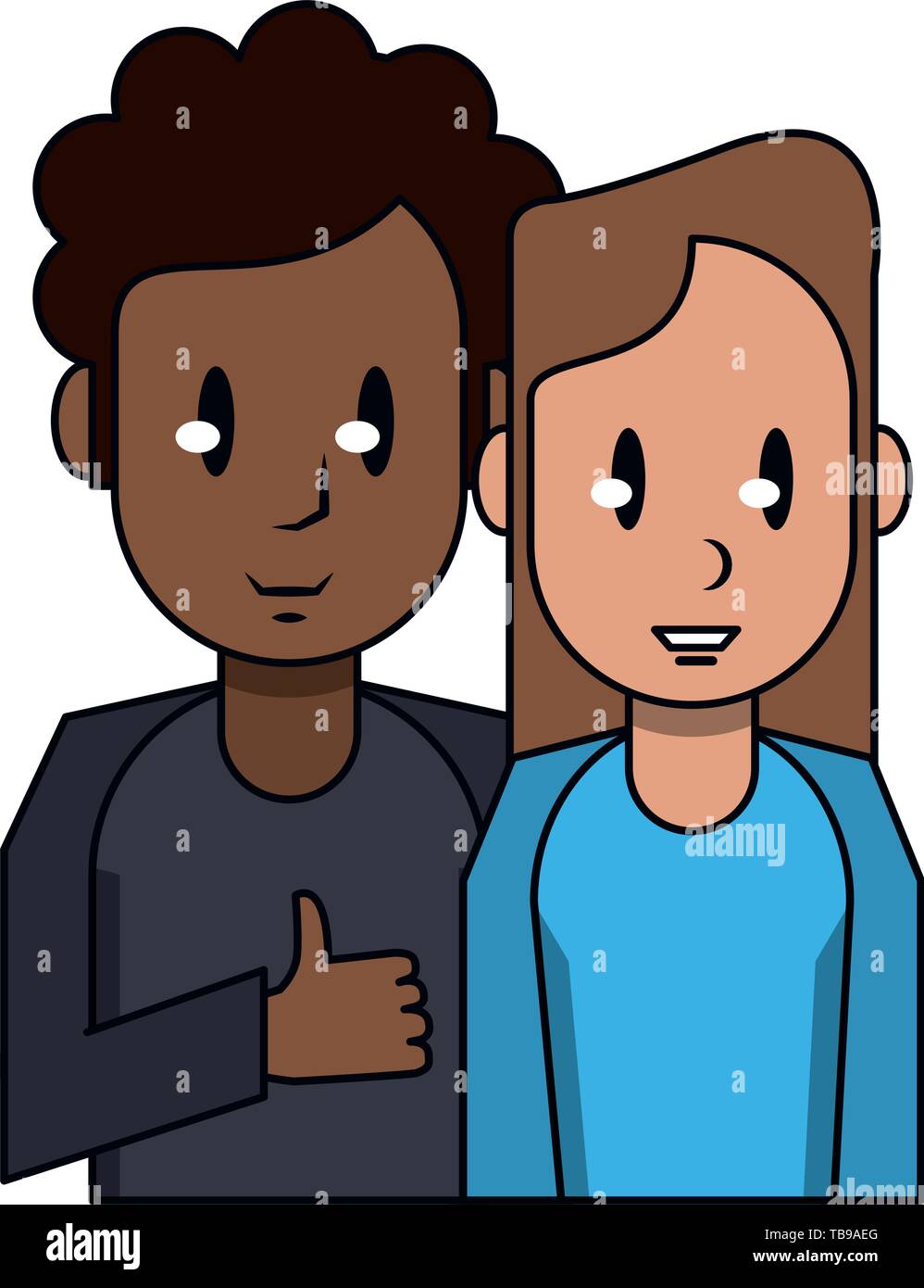 Young couple cartoon profile isolated Stock Vector Image & Art - Alamy