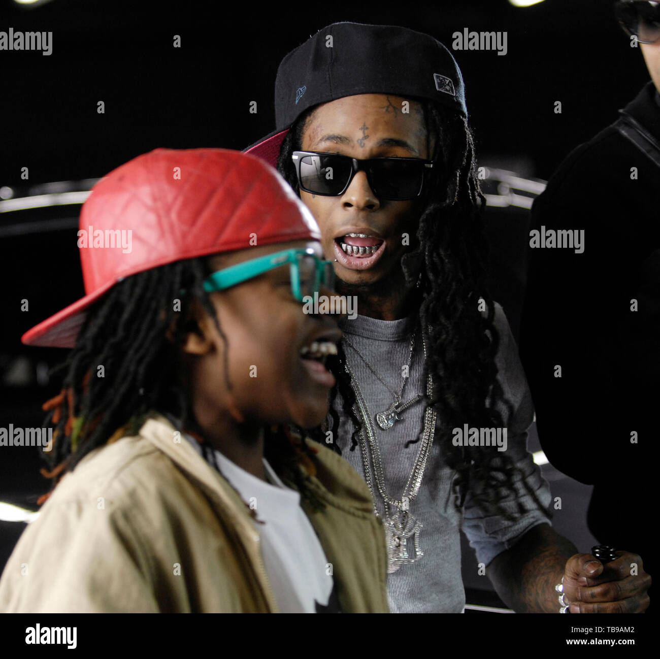 Rapper Lil Wayne on the set of his music video with Young Money called ...