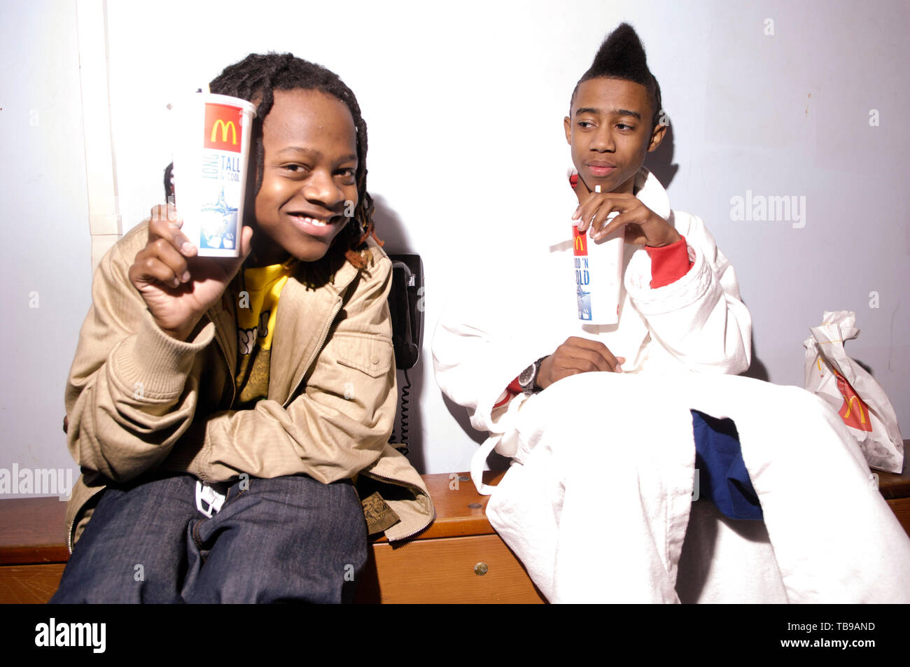 Lil Twist (r) and Lil Chuckee on the set of Lil Wayne's music video ...
