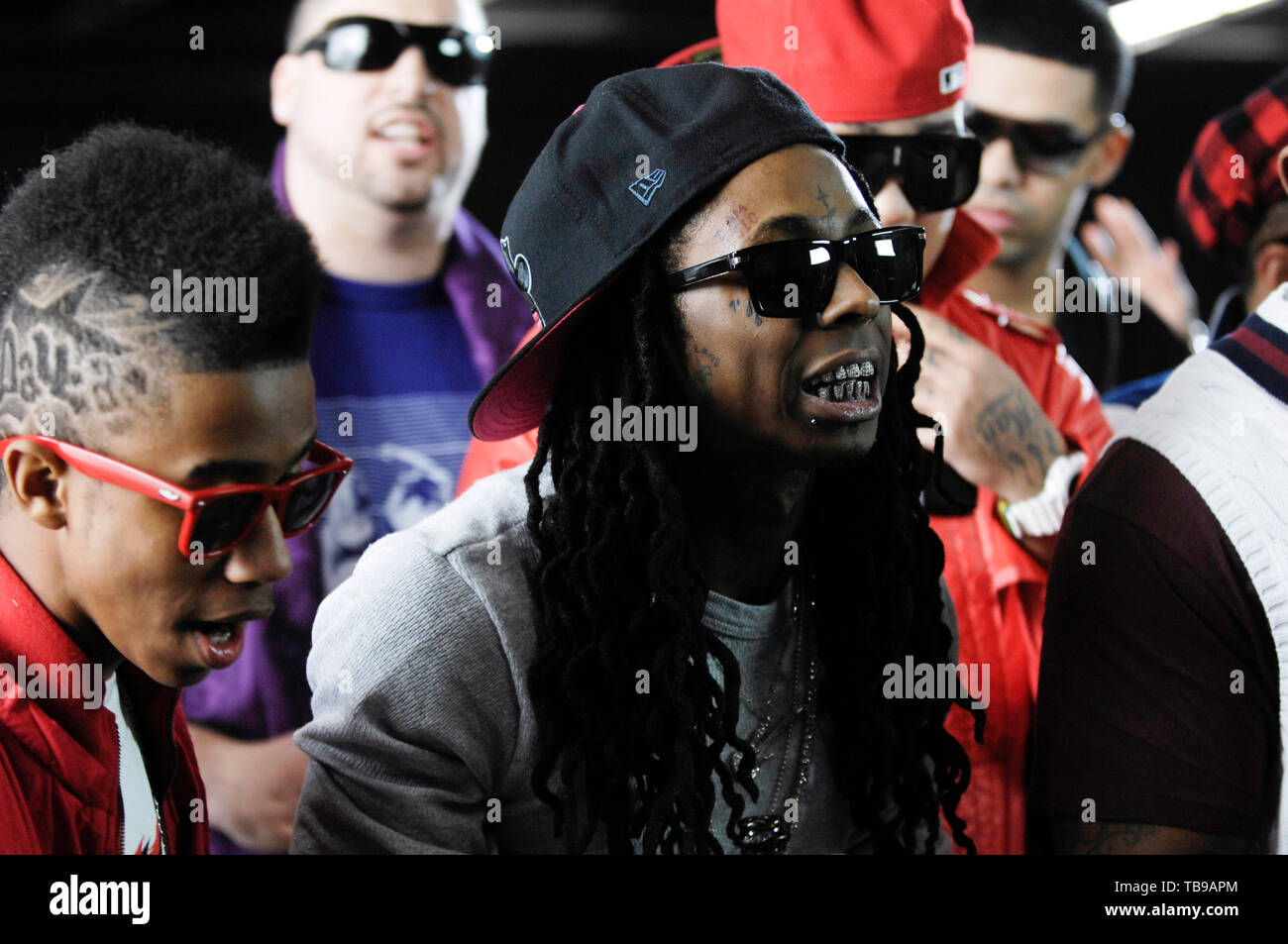 Rapper Lil Twist and Lil Wayne on the set of his music video with Young ...