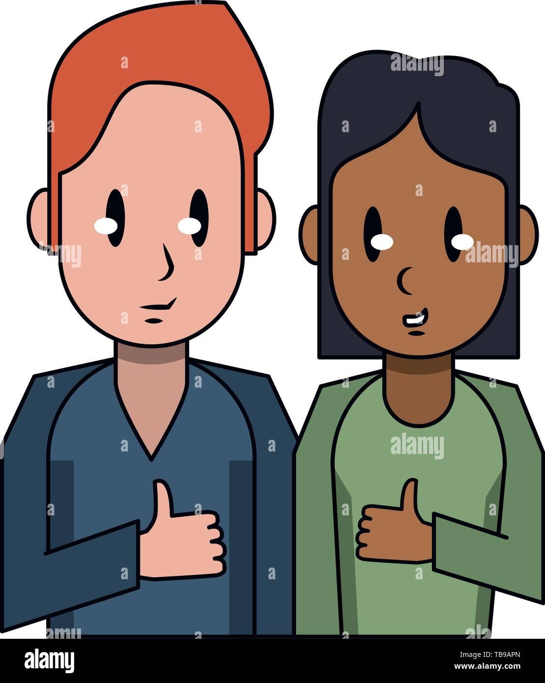 Young couple cartoon profile isolated Stock Vector Image & Art - Alamy