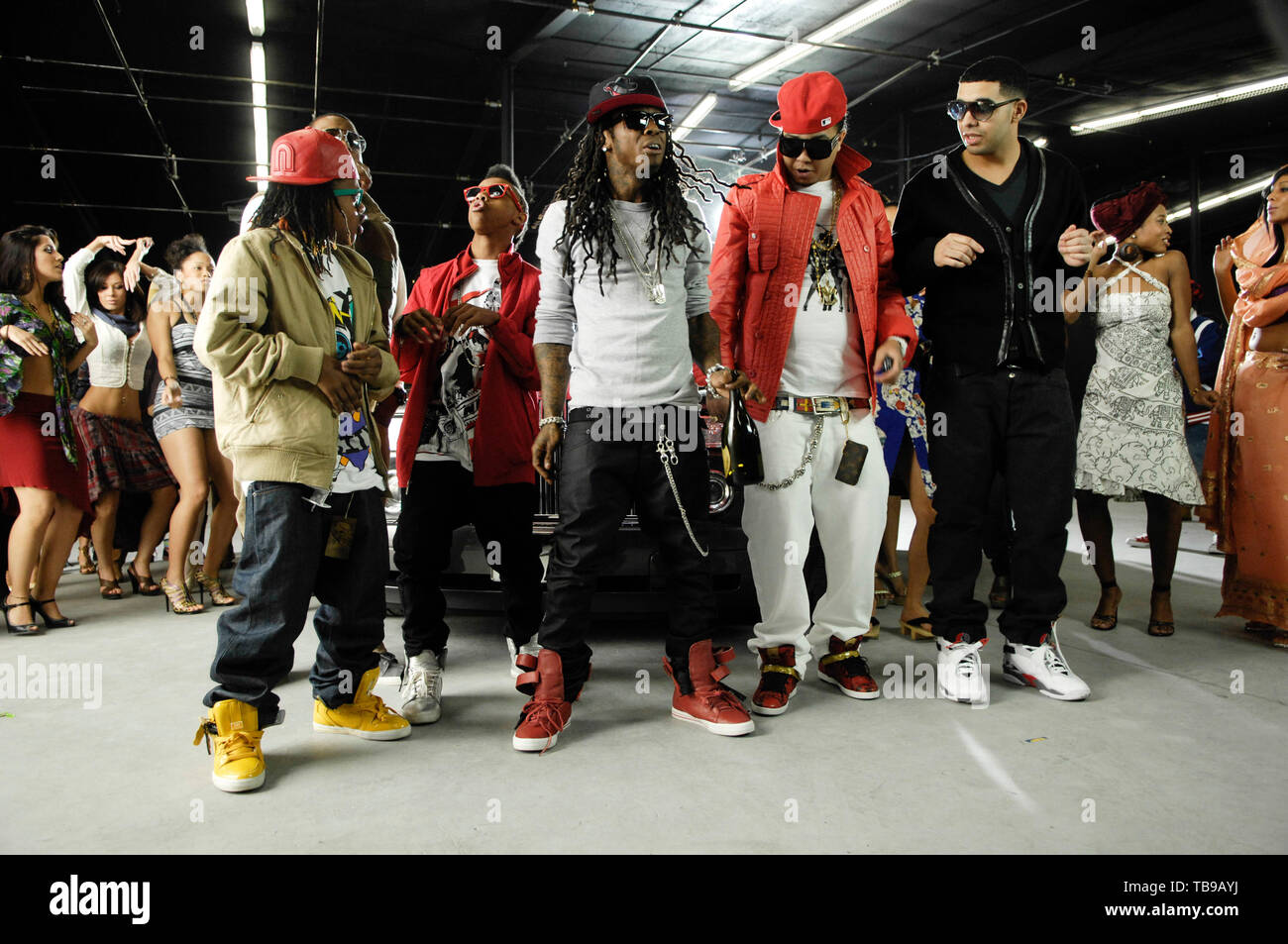 (L-R) Lil Chuckee, Lil Twist, Rap Superstar Lil Wayne, Gudda Gudda and ...