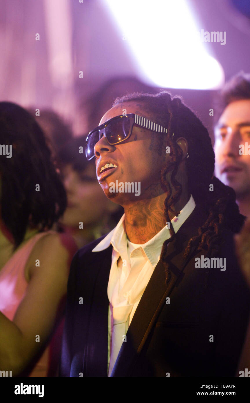 Rap Superstar Lil Wayne on the set of his music video "Prom Queen" at ...