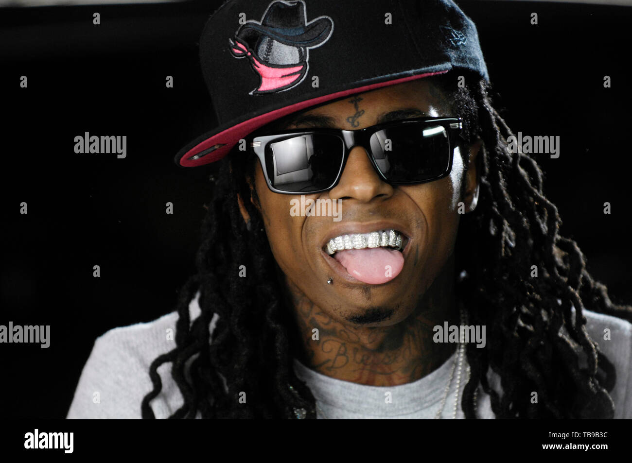 Rapper Lil Wayne on the set of his music video with Young Money called ...