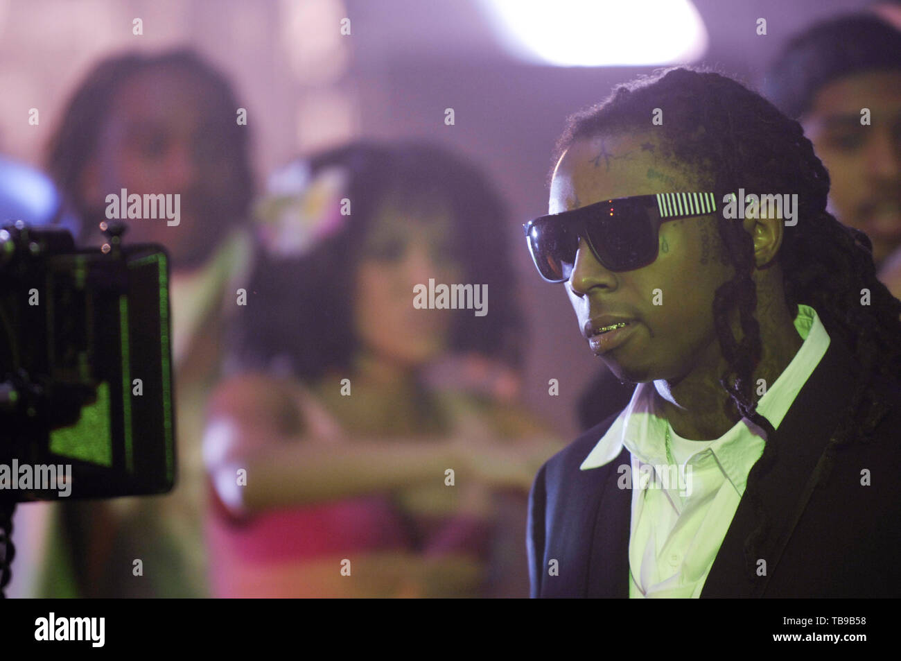 Rap Superstar Lil Wayne on the set of his music video "Prom Queen" at ...