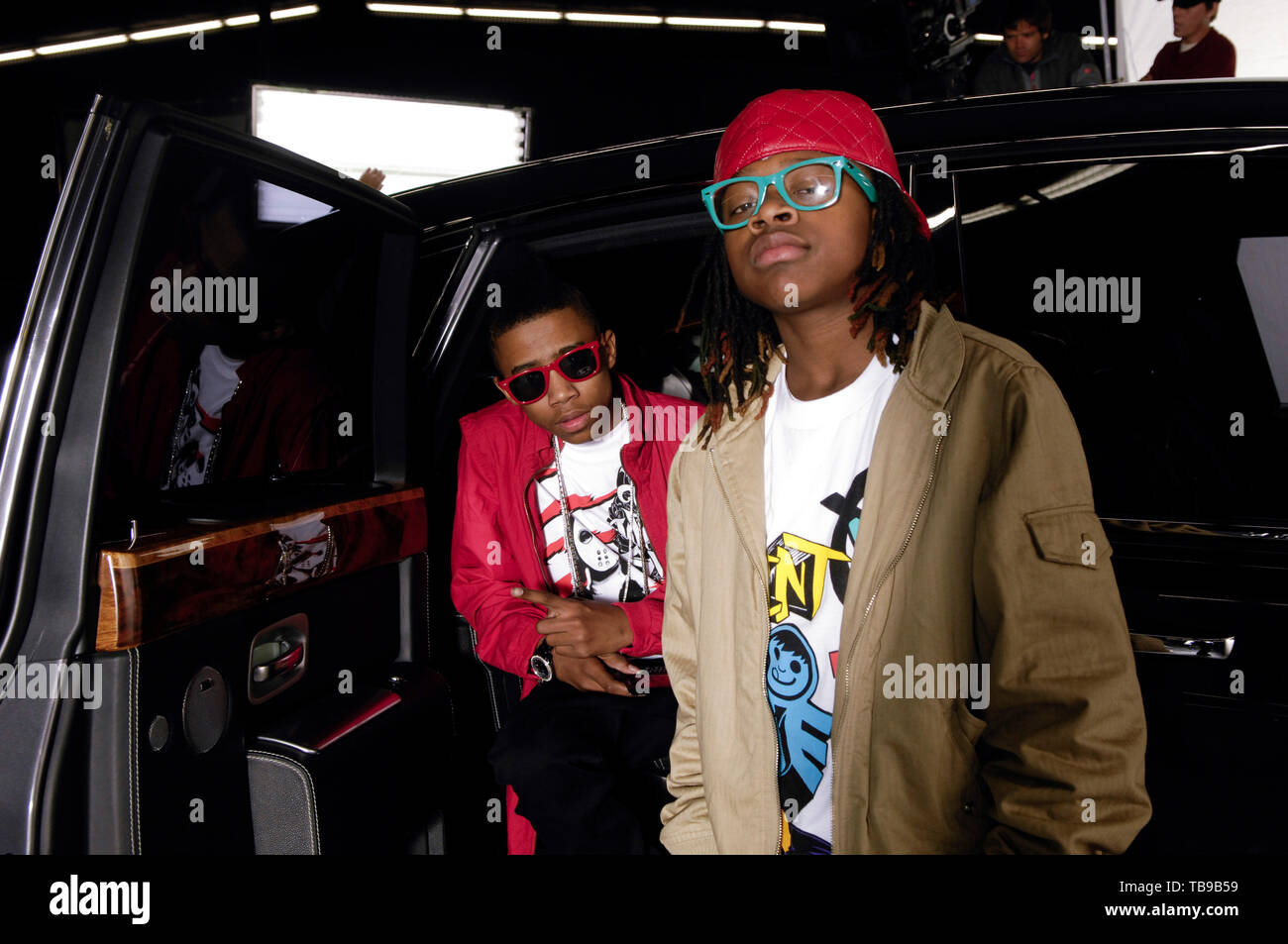 (L-R) Lil Twist and Lil Chuckee on the set of Young Money "Every Girl ...