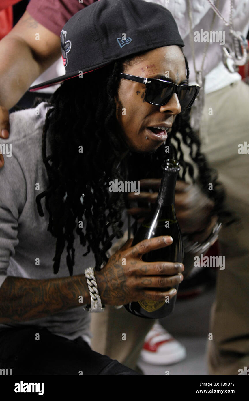 Rapper Lil Wayne on the set of his music video with Young Money called ...