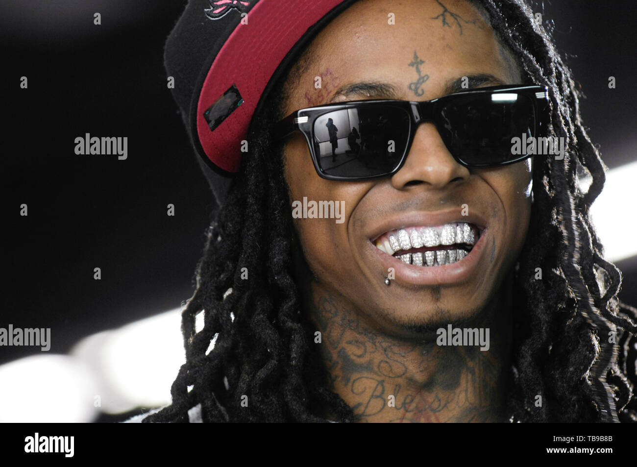 Rapper Lil Wayne on the set of his music video with Young Money called ...