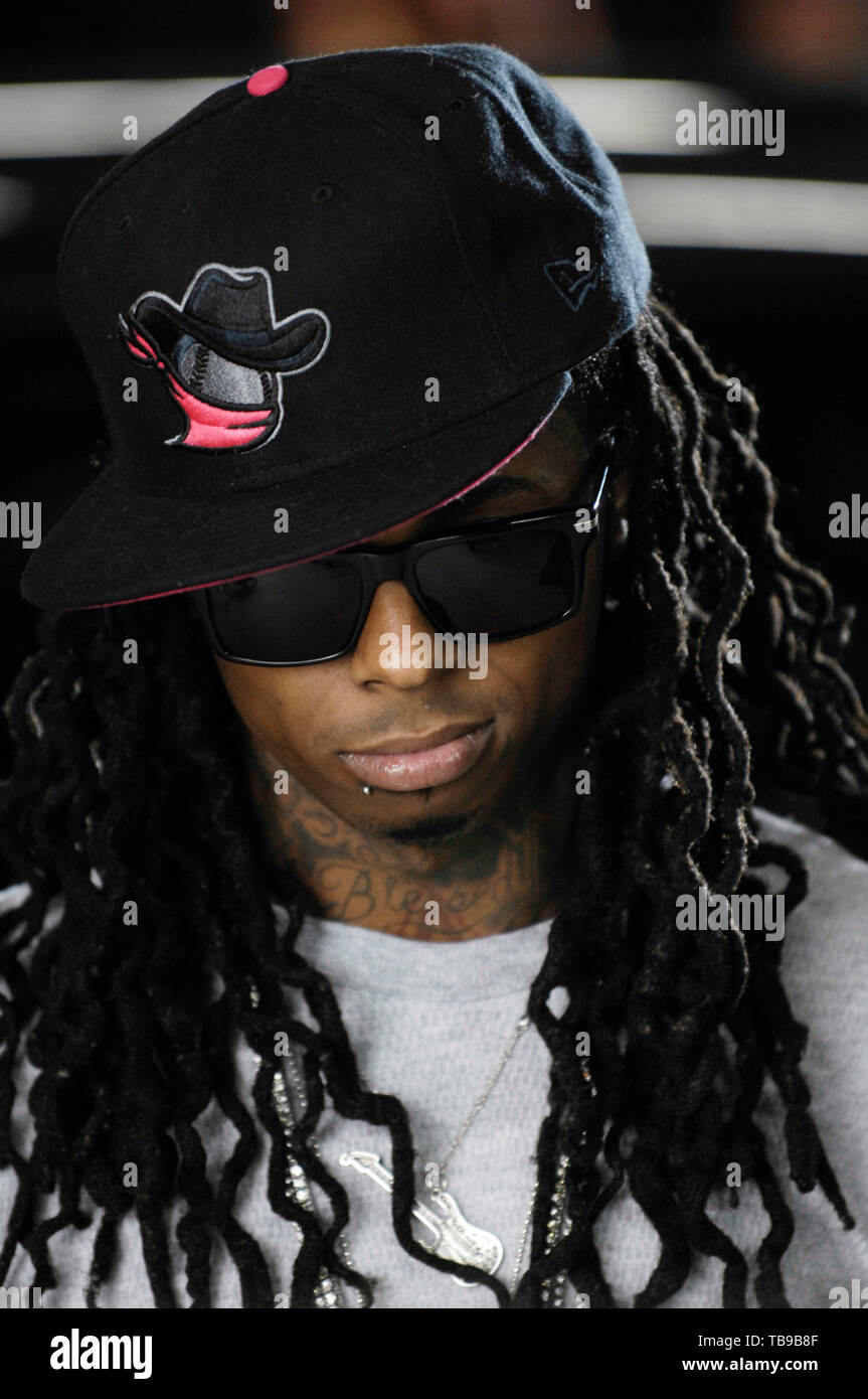 Rapper Lil Wayne on the set of his music video with Young Money called ...
