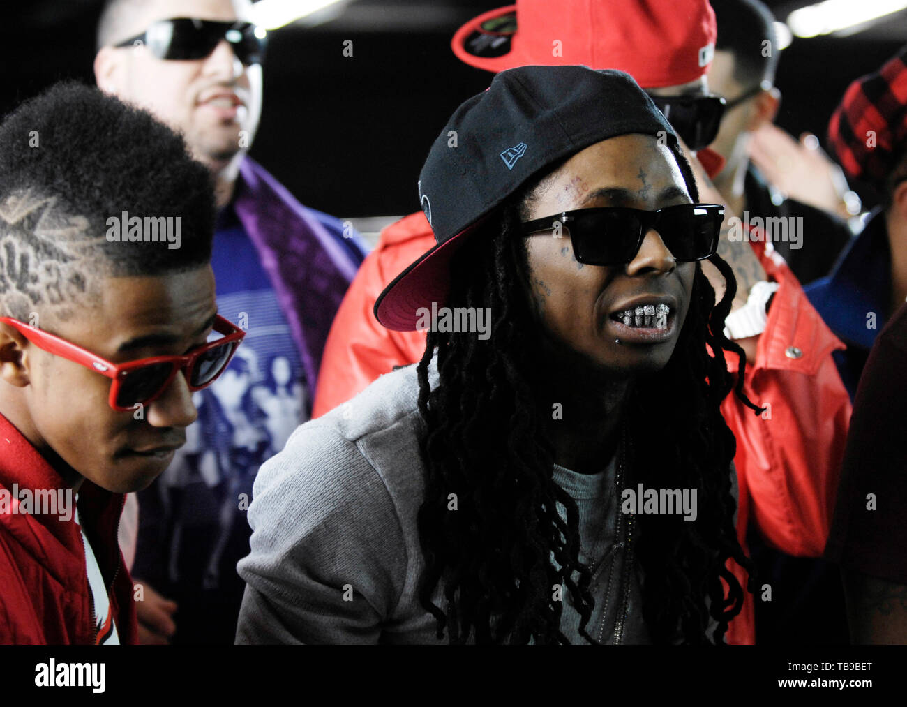 Rapper Lil Twist and Lil Wayne on the set of his music video with Young ...