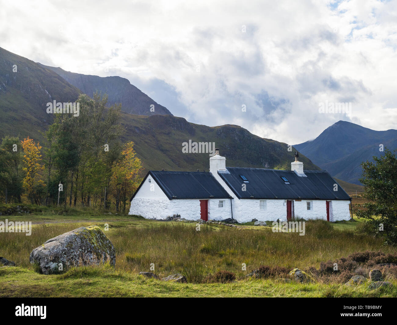 Black Rock Cottage climbing hut in Glen Coe in the Scottish Highlands ...