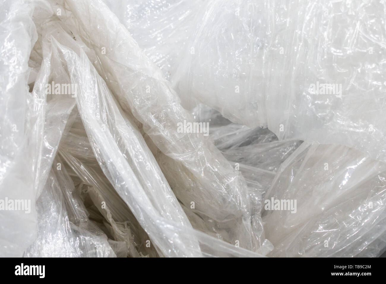 Closeup of Plastic Foil Wrinkels Used Heat Shrinking Process Raw ...