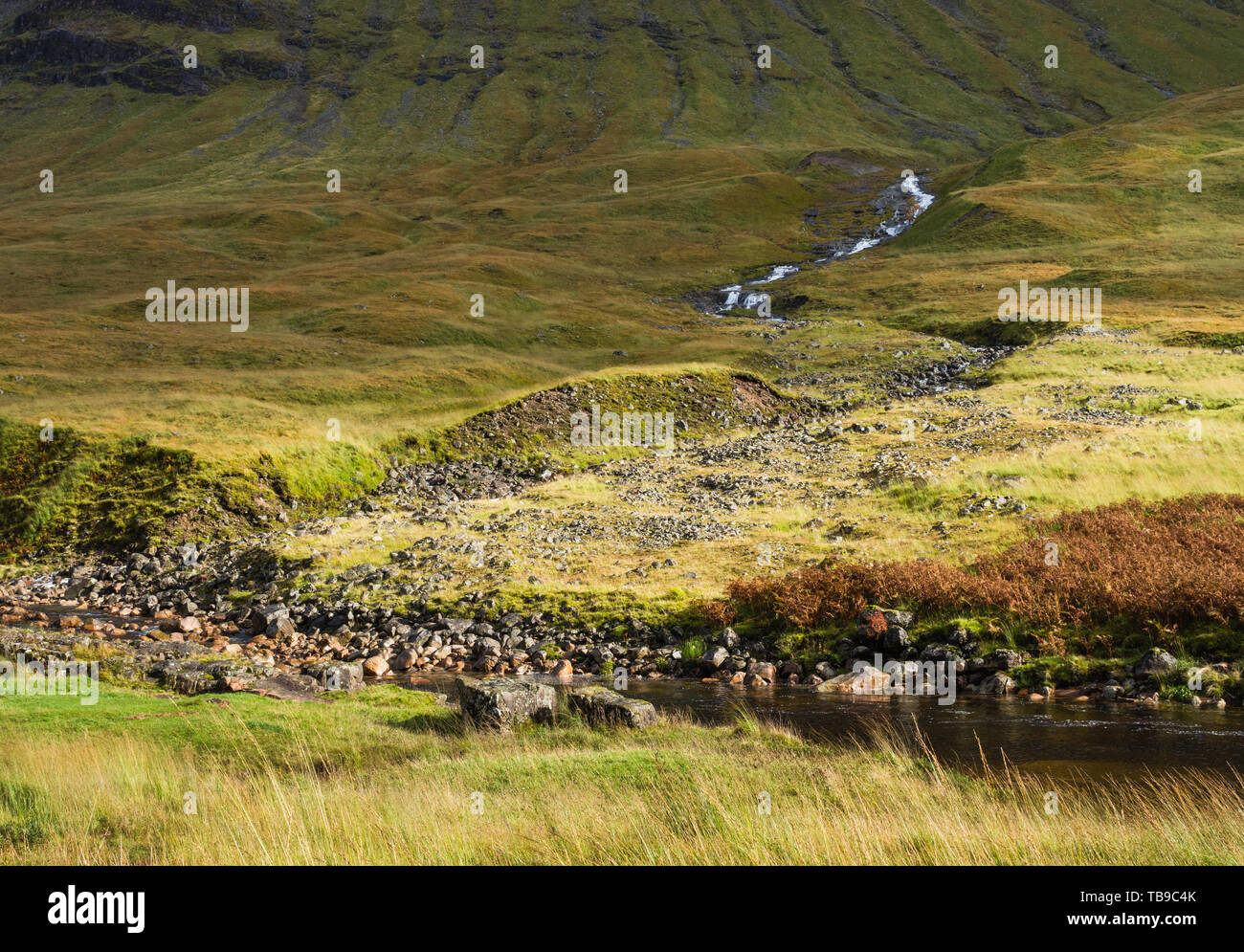 Waterfall in the River Etive in Glen Etive in the Glen Coe region ...