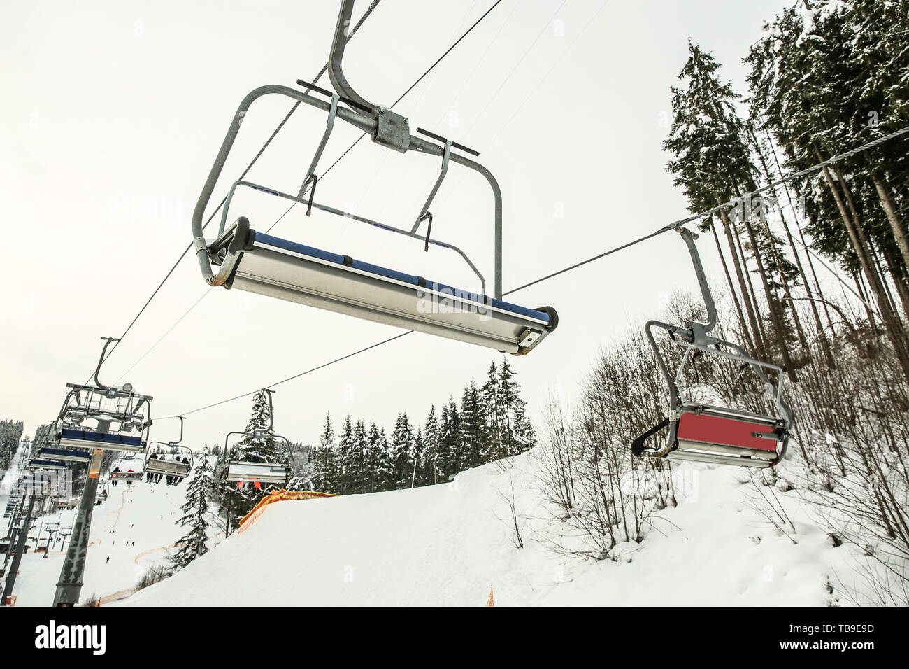 Ski lift at mountain resort Stock Photo - Alamy