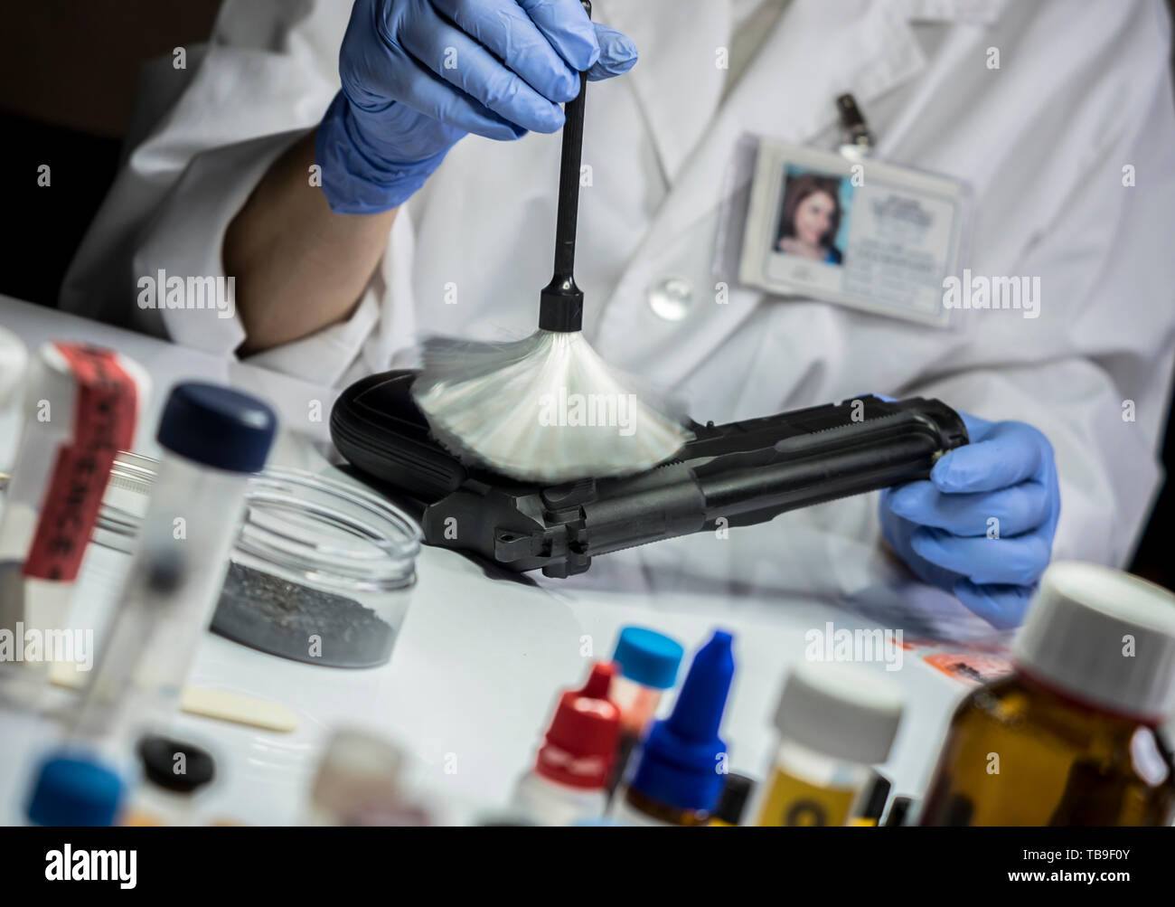 Scientific police takes blood hi-res stock photography and images - Alamy