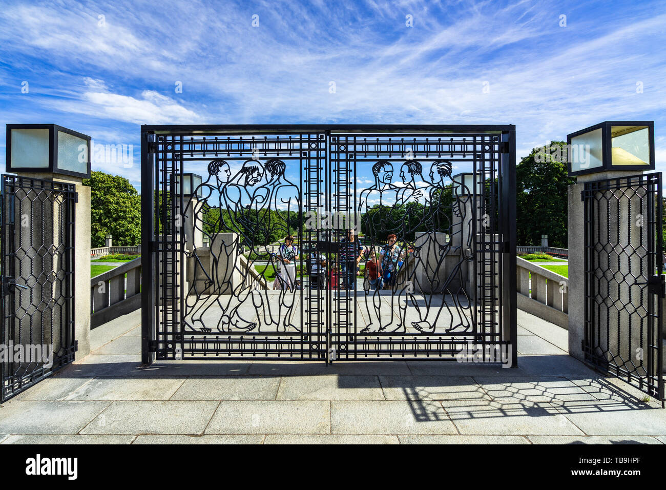 Wrought iron gate with human silhouettes designed by Gustav Vigeland at ...