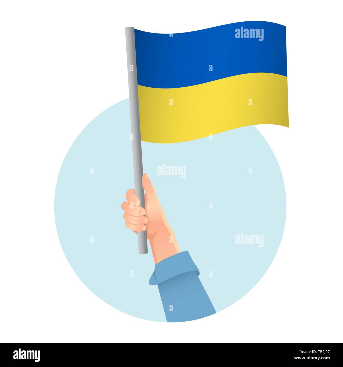 Ukraine flag in hand. Patriotic background. National flag of Ukraine ...