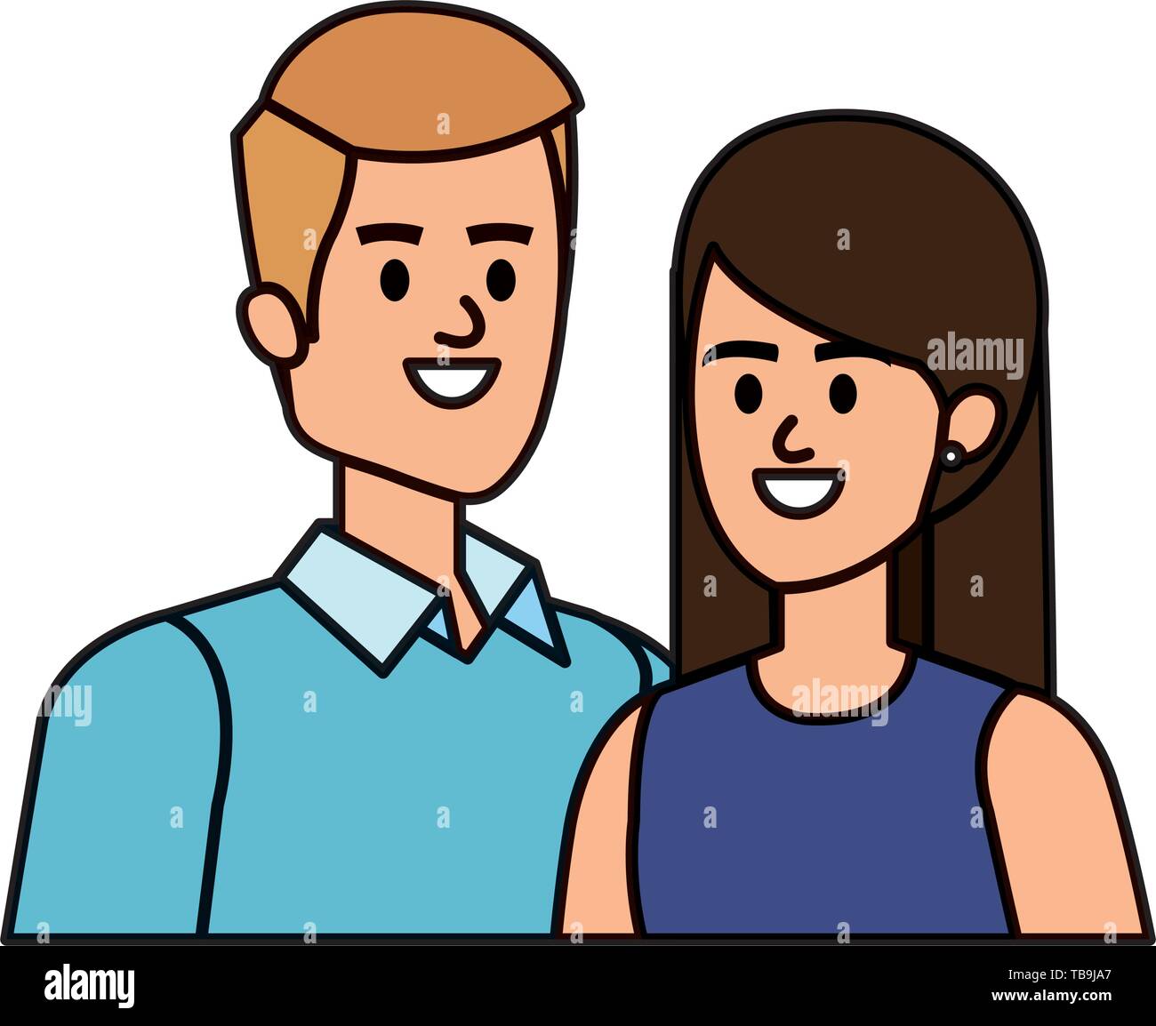 young couple lovers avatars characters Stock Vector Image & Art - Alamy