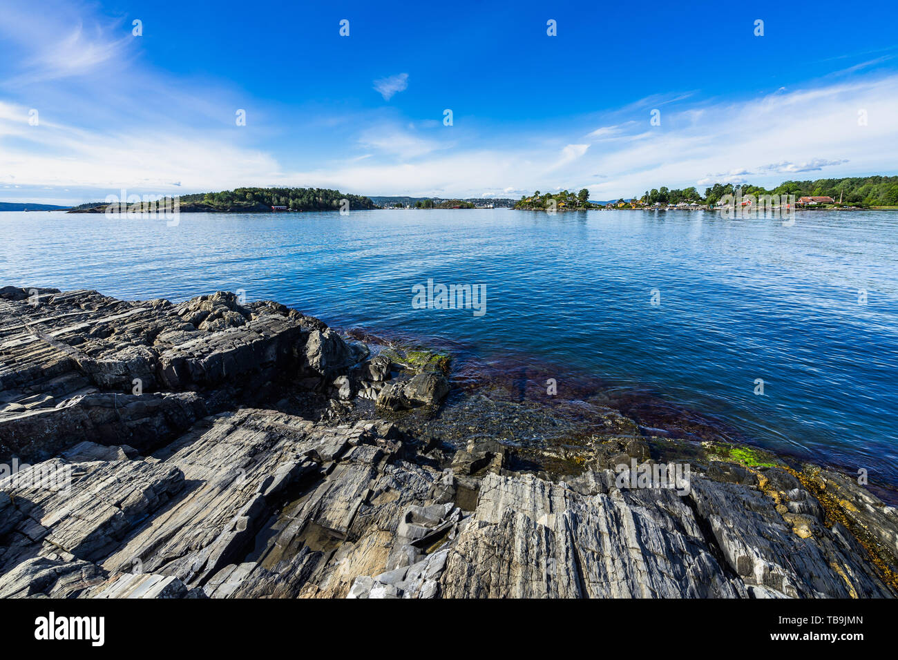 Oslo fjord landscape viewed from Hovedoya island, Norway Stock Photo ...