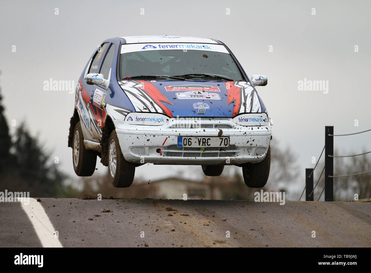 ISTANBUL, TURKEY - DECEMBER 16, 2018: Ramazan Ekiz drives Fiat Palio ...