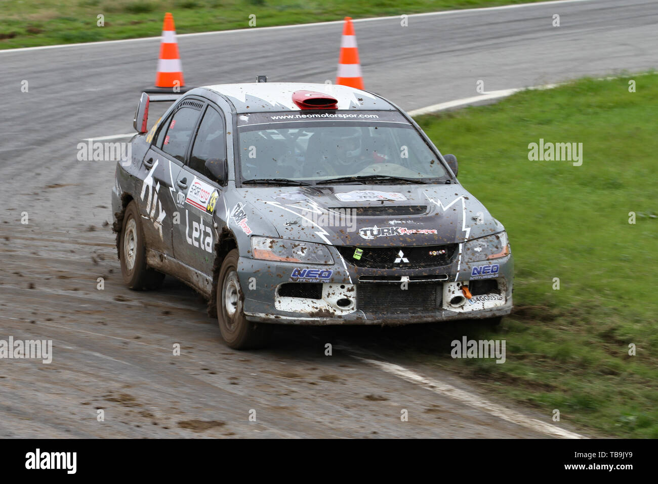ISTANBUL, TURKEY - DECEMBER 16, 2018: Ugur Soylu drives Mitsubishi ...