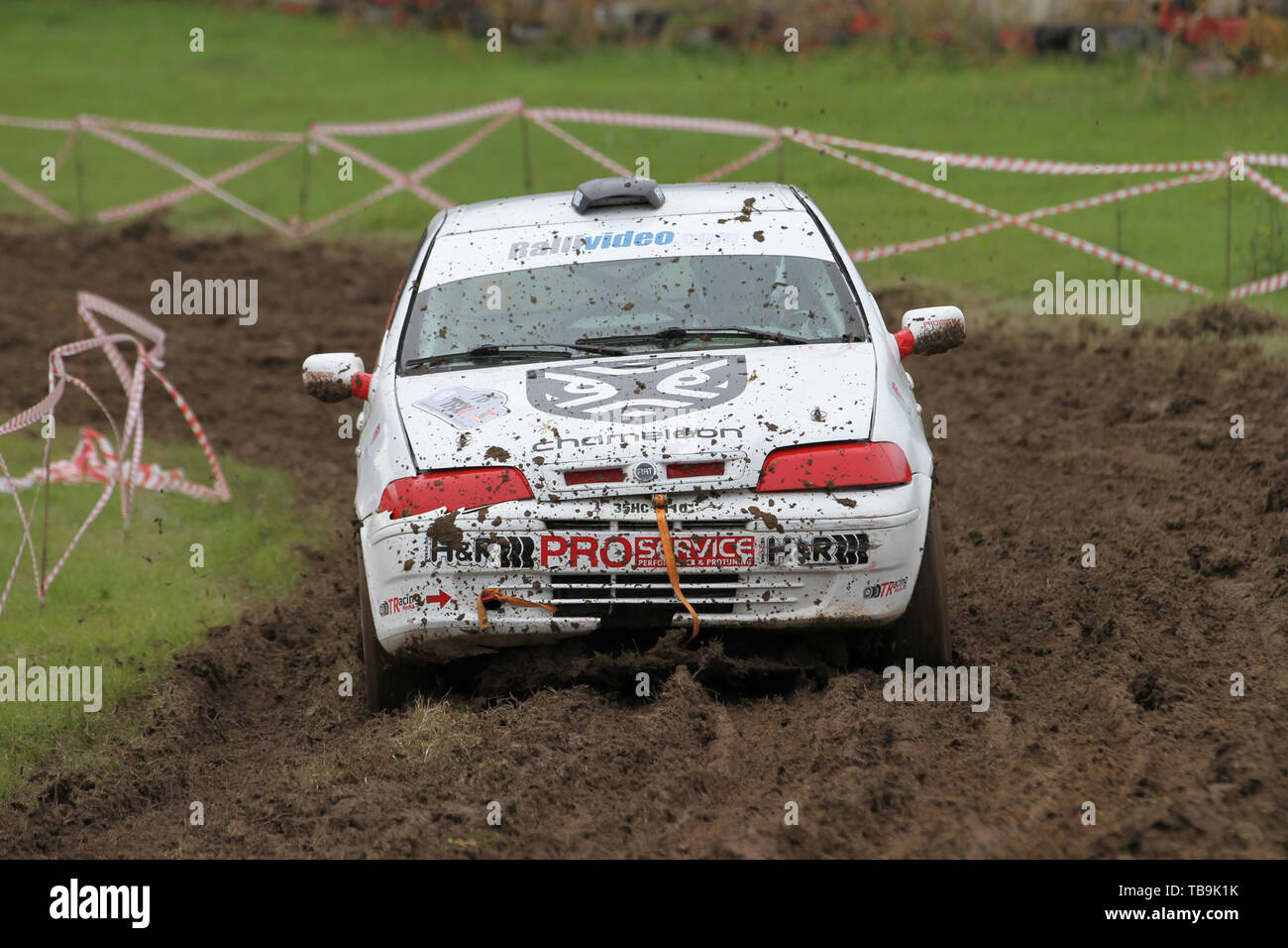 ISTANBUL, TURKEY - DECEMBER 16, 2018: Tolga Tezeken drives Fiat Palio ...
