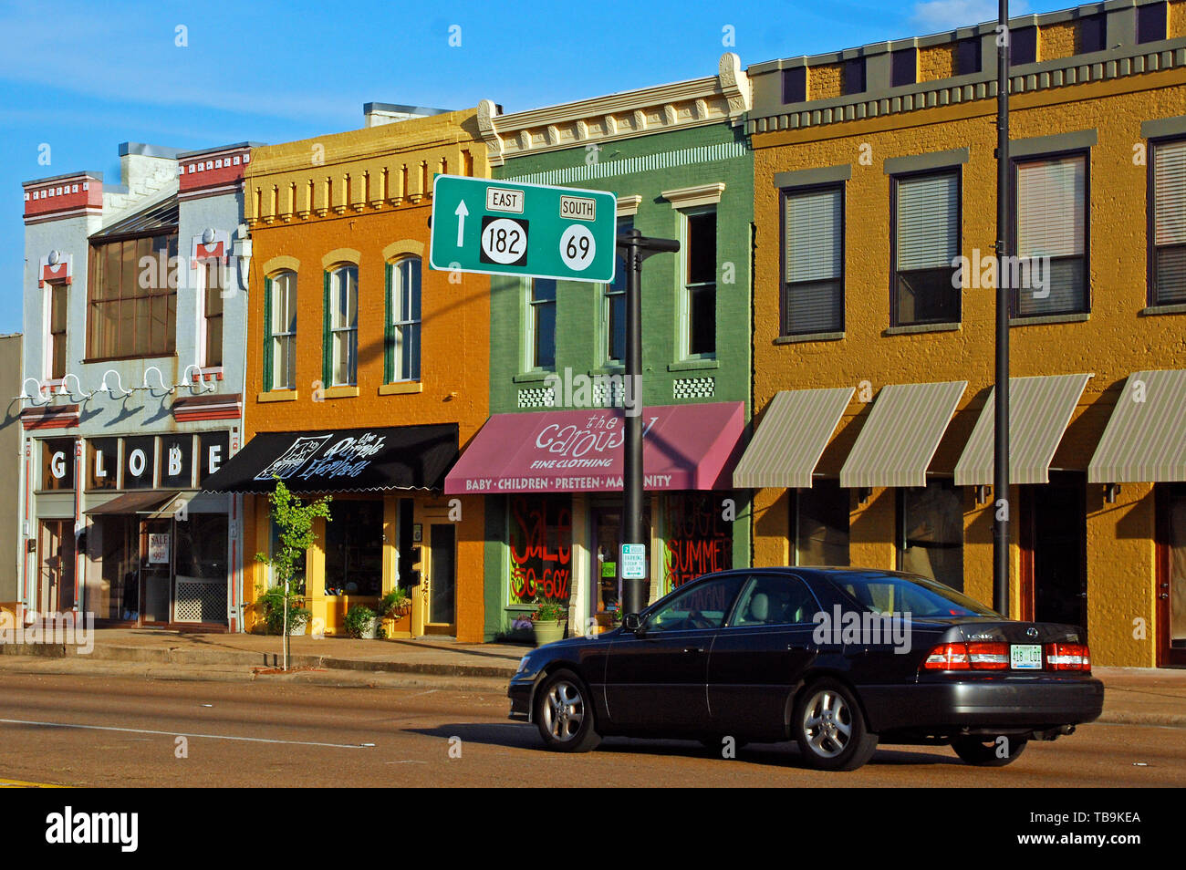 Small town main street city historic downtown shopping district hi-res ...