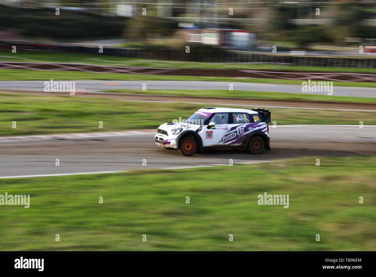 ISTANBUL, TURKEY - DECEMBER 16, 2018: Halim Ates drives Mini JCW WRC ...