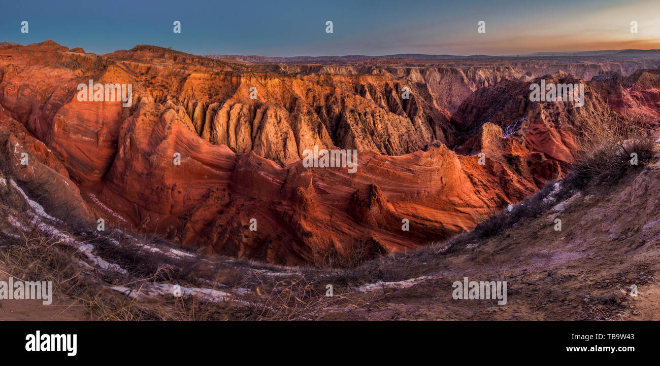 Danxia Landform on Loess Plateau in Northern Shaanxi Stock Photo - Alamy