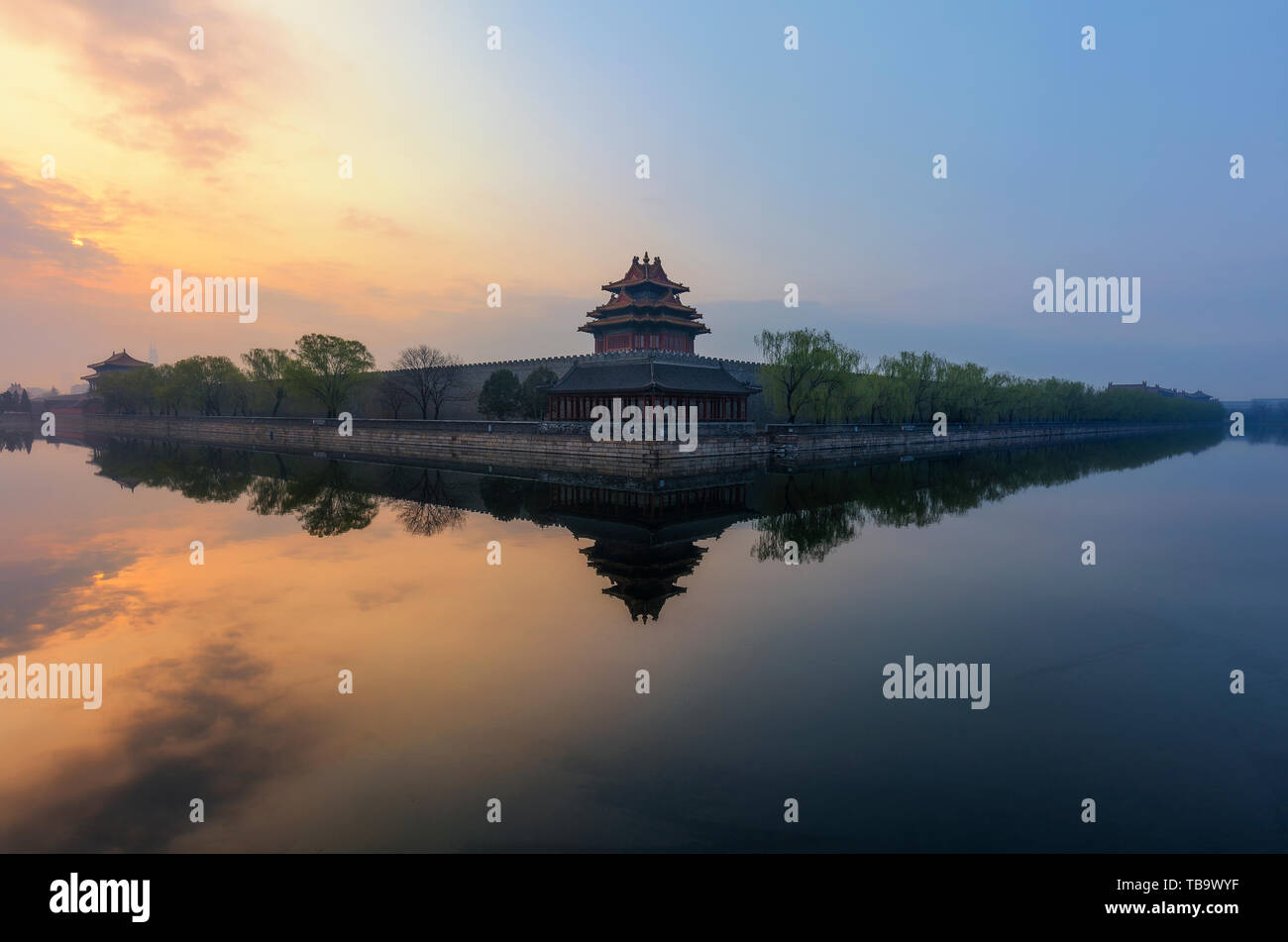Spring Beijing Forbidden City corner sunrise Stock Photo - Alamy