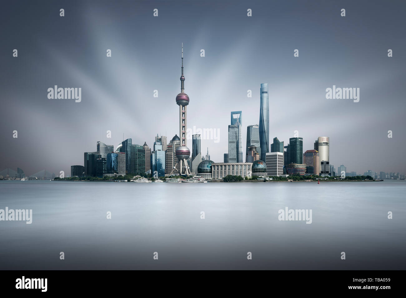 Panoramic photo of Shanghai Bund Stock Photo - Alamy