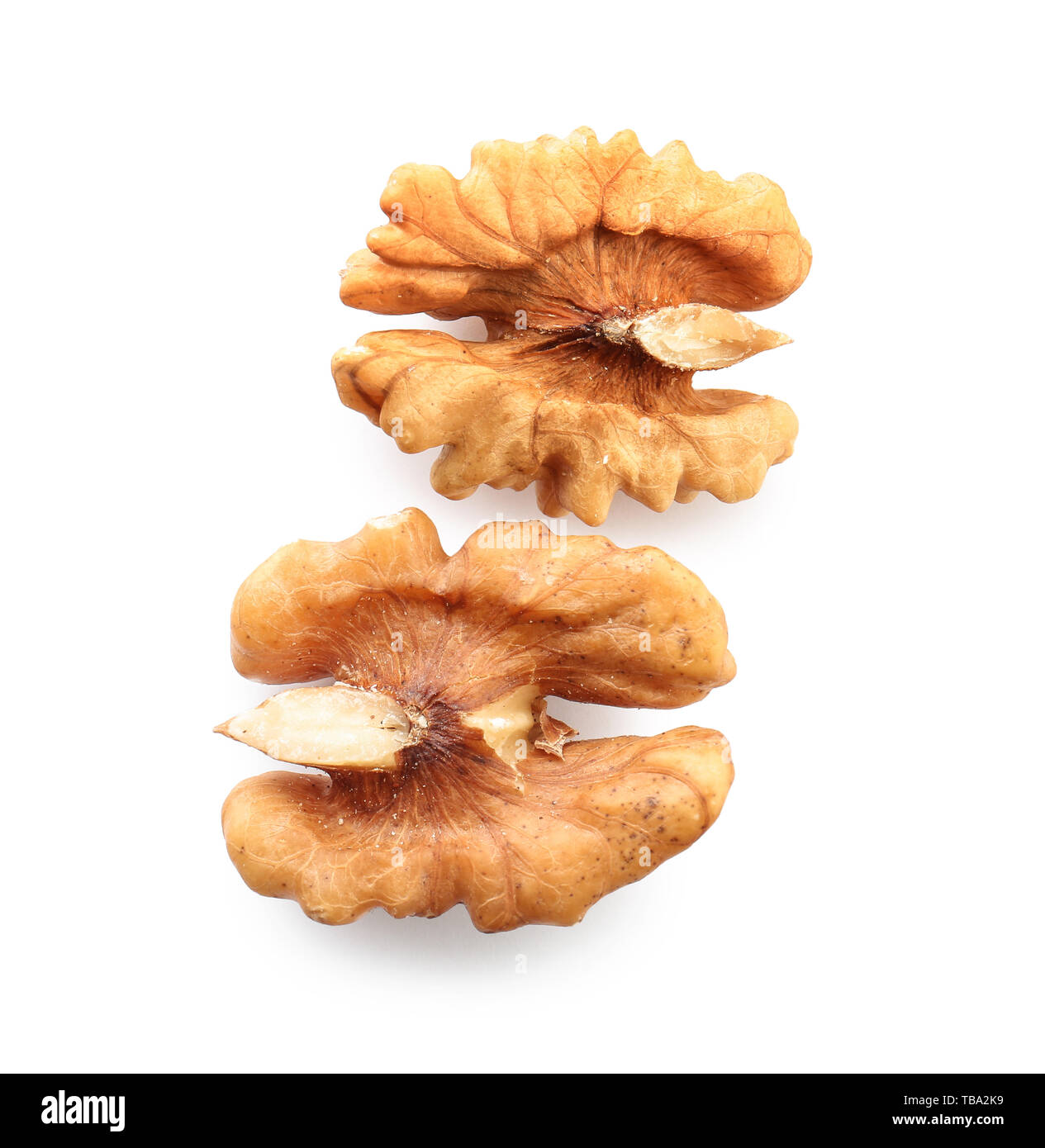 Tasty shelled walnut on white background Stock Photo - Alamy