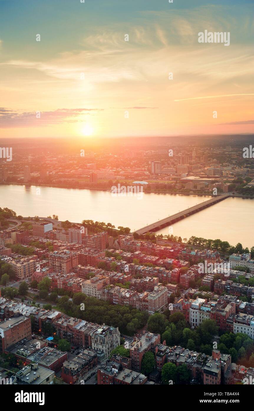 Aerial boston bridges river hi-res stock photography and images - Alamy