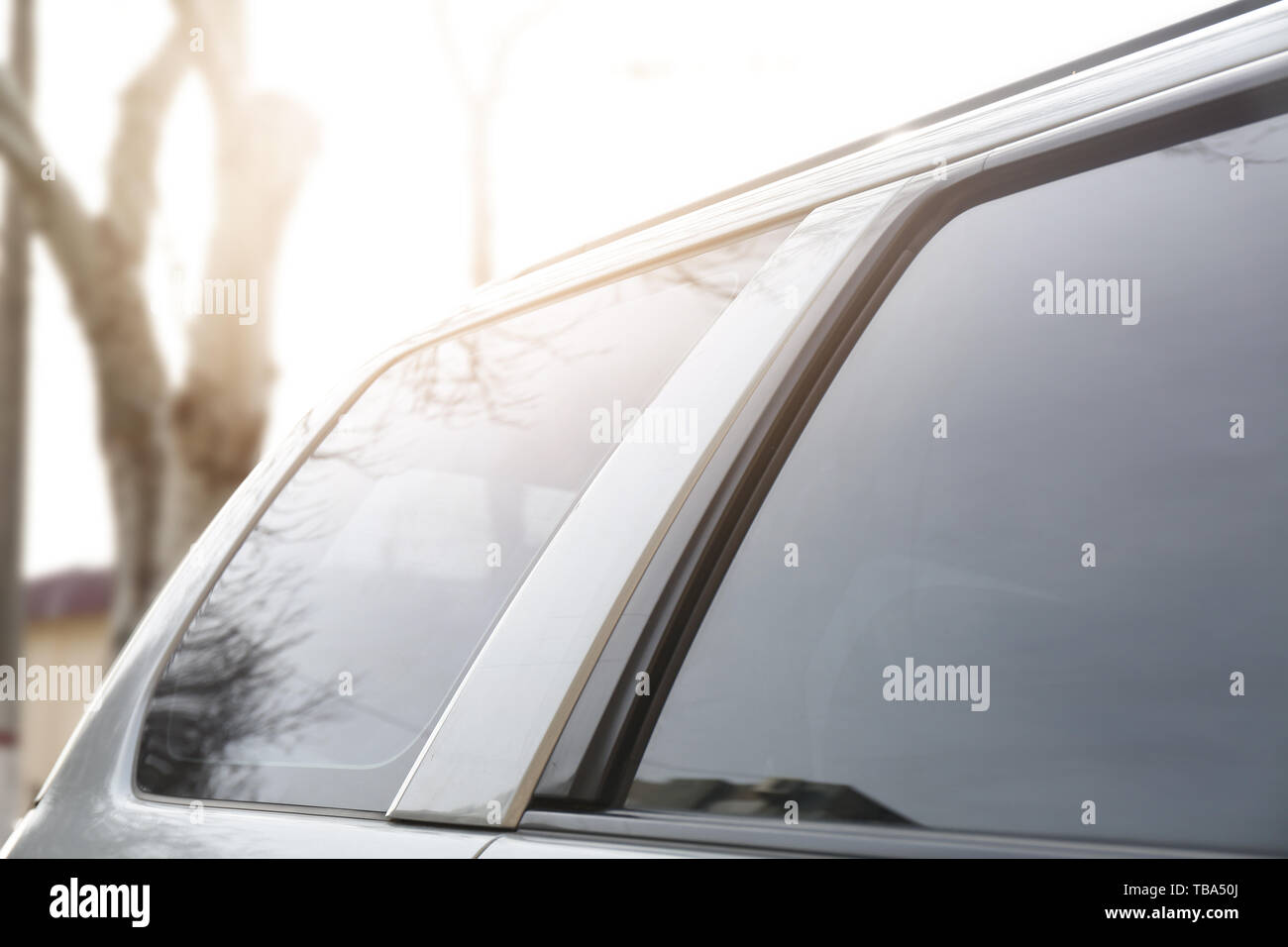 Modern car with clean windows, closeup Stock Photo - Alamy