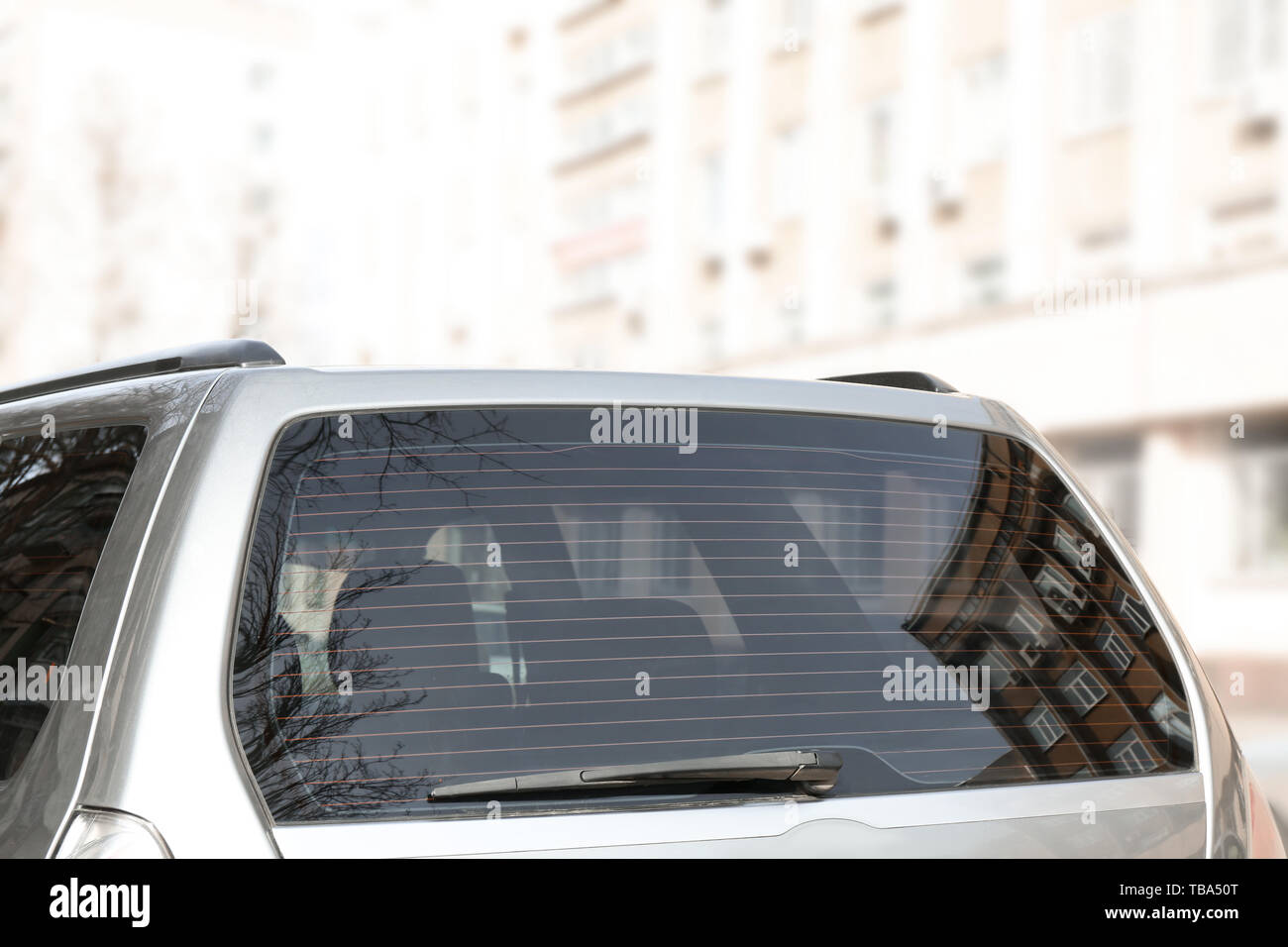 Modern car with clean rear window outdoors Stock Photo - Alamy