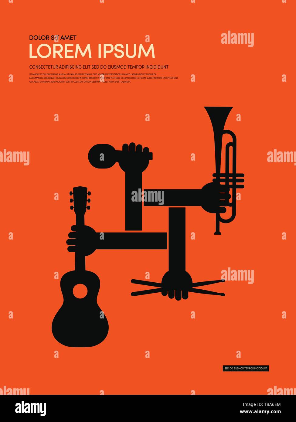 Music modern retro vintage poster background vector illustration Stock ...