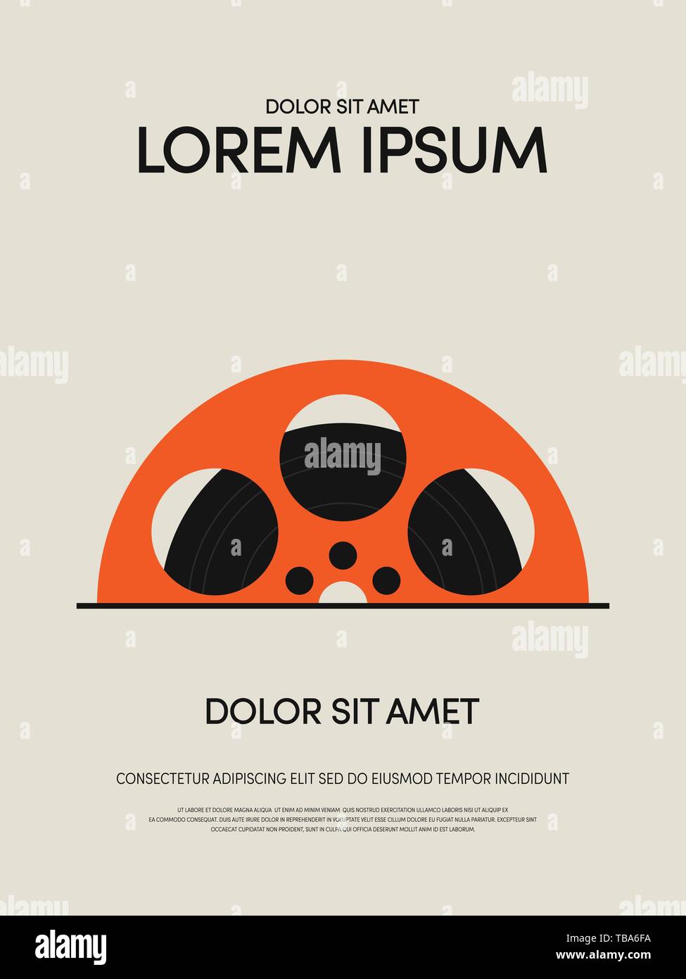 Film reel vintage retro poster background, vector illustration Stock ...