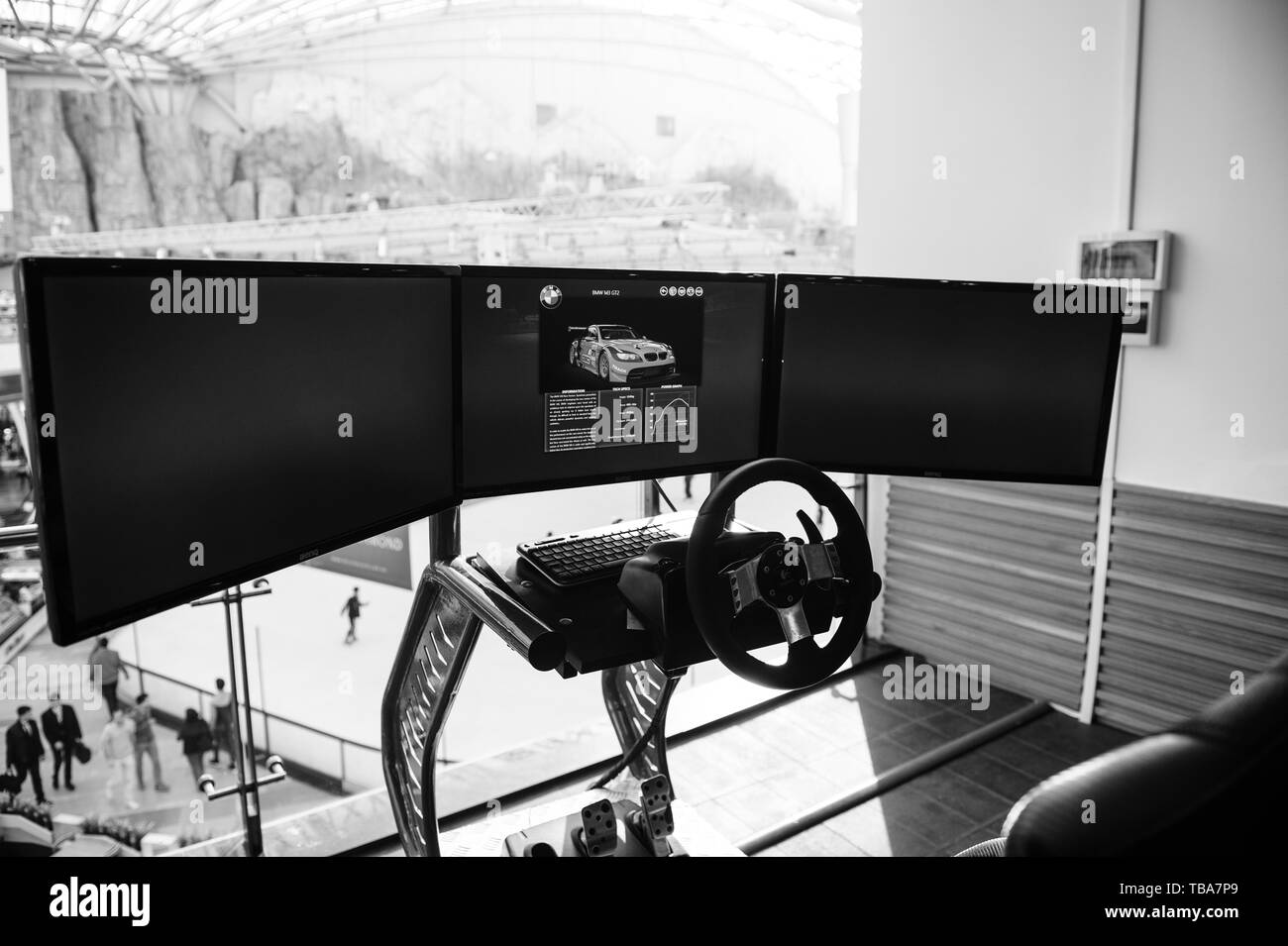 Car race game screen Black and White Stock Photos & Images - Alamy