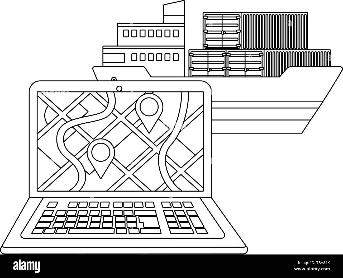 delivery tracking service shipping business logistic cartoon vector ...