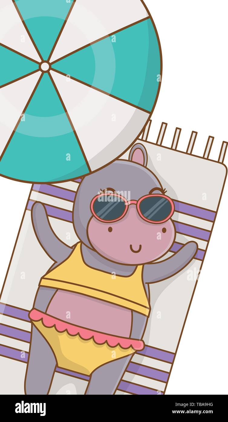 summer vacation relax time beach holidays scene cute little happy ...